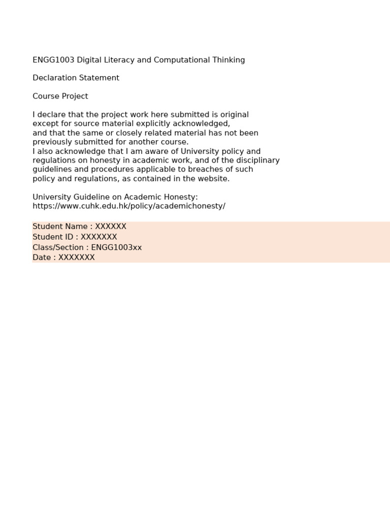 ENGG1003 Project Submission Summary | PDF | Chart | Statistics