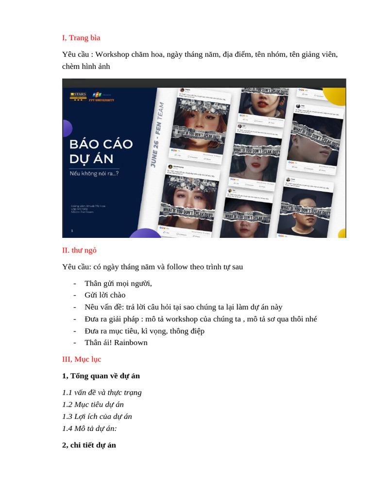 Hướng dẫn viết bào cáo SSG team 1 | PDF