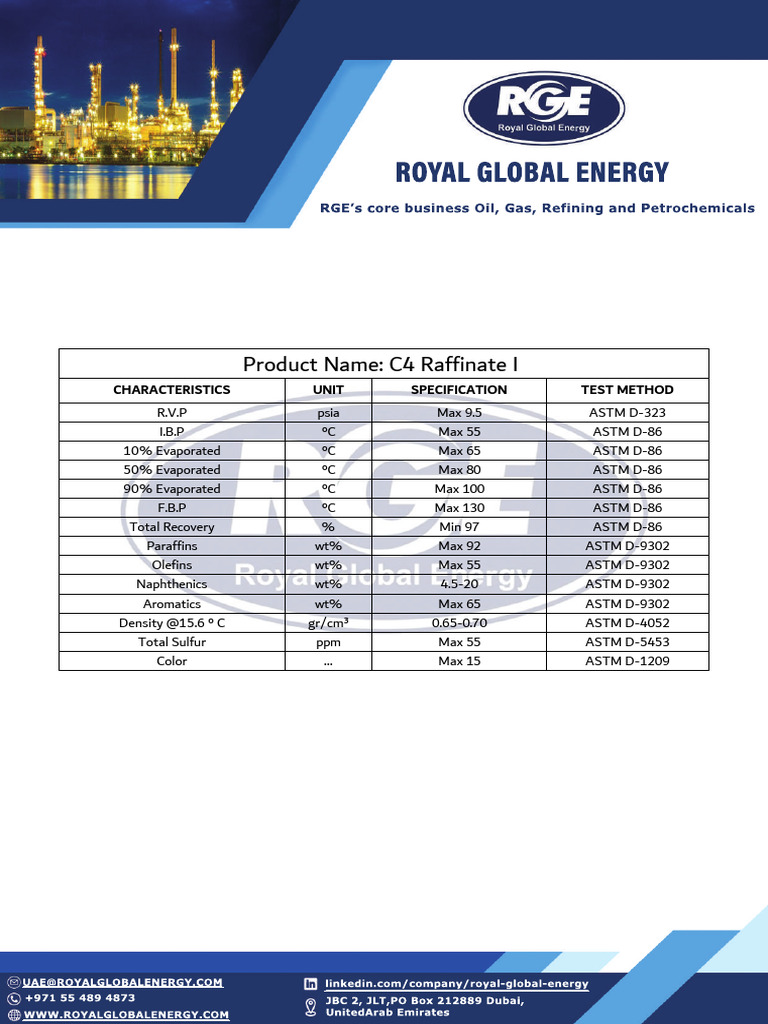 1.C4 Raffinate I Final | PDF | Hydrocarbons
