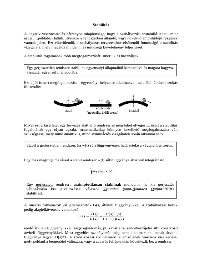 Stabilitás 1 | PDF
