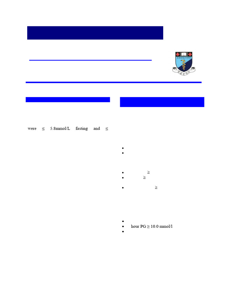 Guidelines On GDM Updated | PDF | Gestational Diabetes | Hyperglycemia