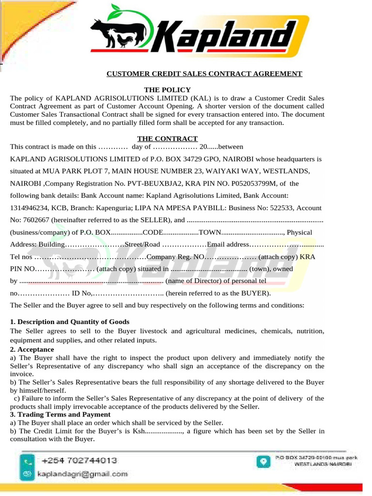 Credit Account Opening Form | PDF | Sales | Procurement