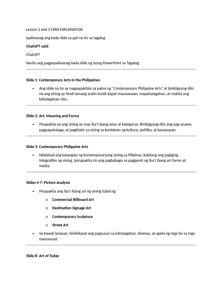 Lesson 2 and 3 CPAR EXPLANATION | PDF