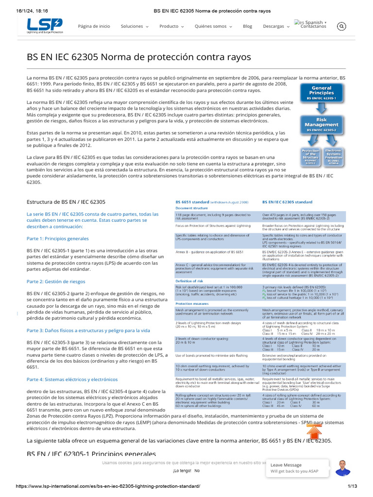 BS EN IEC 62305 Norma de Protección Contra Rayos | PDF | Relámpago | Nosotros chateamos