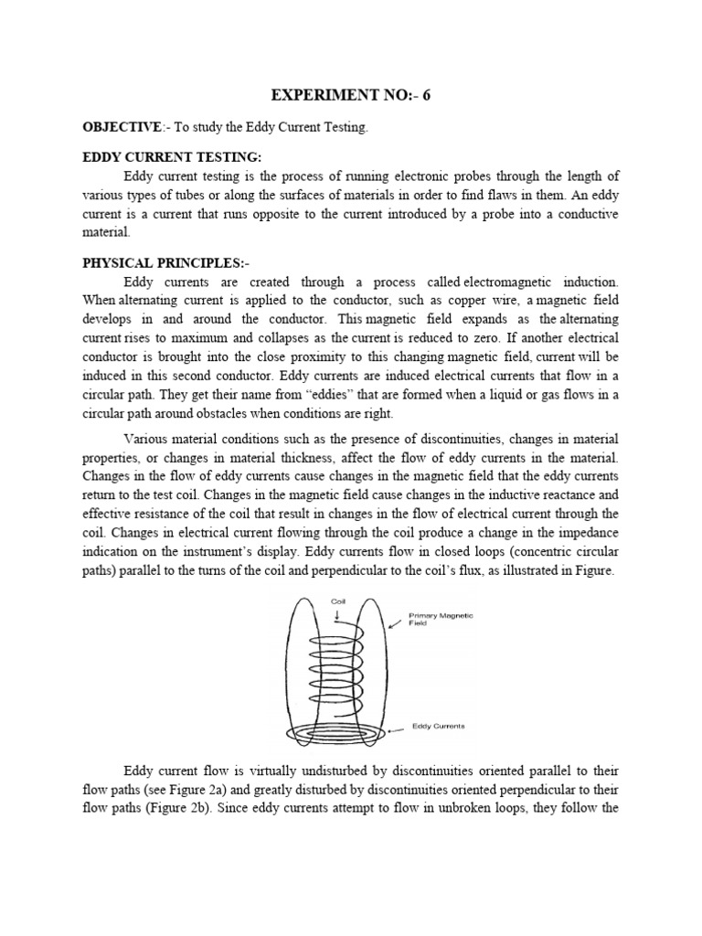 EDDY CURRENT | PDF | Electromagnetic Induction | Inductor