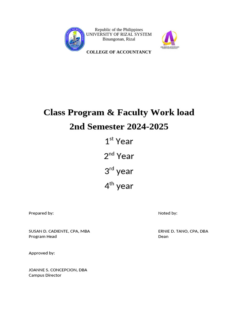 Class Program BSA 2nd Sem 2024 2025 | PDF | Economies | Business Economics