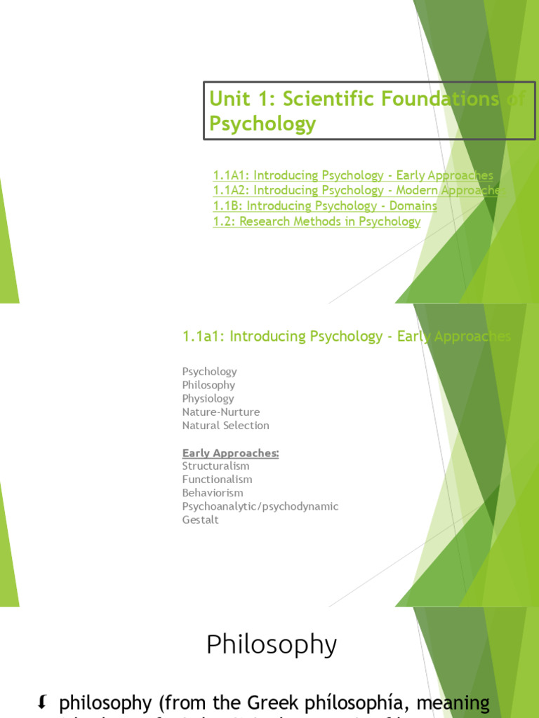 Unit 1 - Scientific Foundations of Psychology October Test | PDF ...