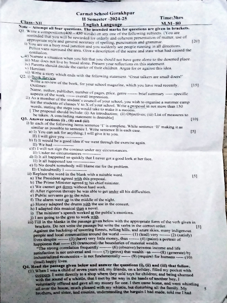 Class-NI English Language Assignments | PDF