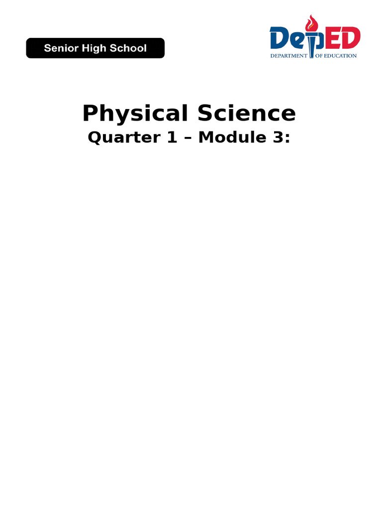 Physical Science Q1 MODULE 3 | PDF | Chemical Polarity | Chemical Bond