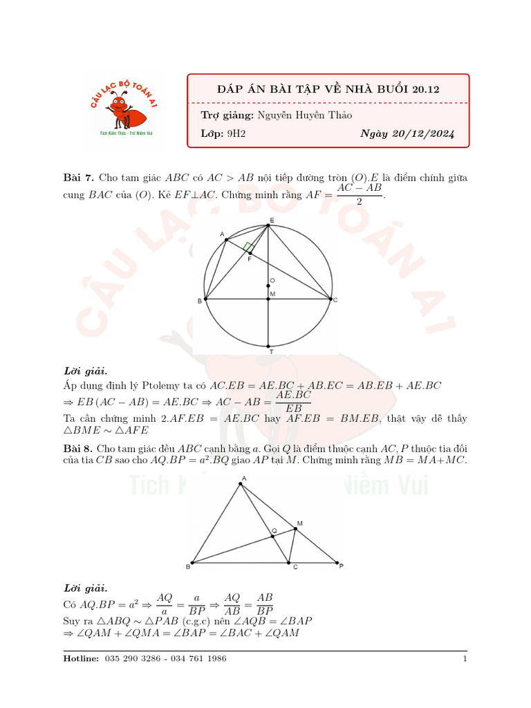 Đáp Án BTVN Bu I 20.12 | PDF