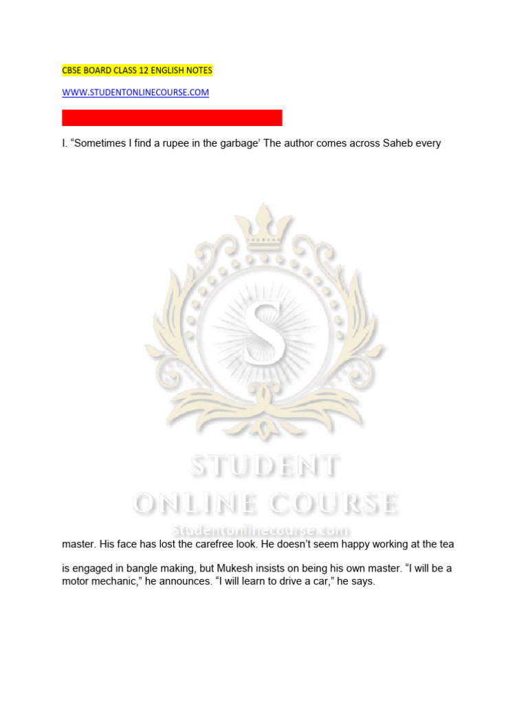 Lost Spring Summary in English | PDF