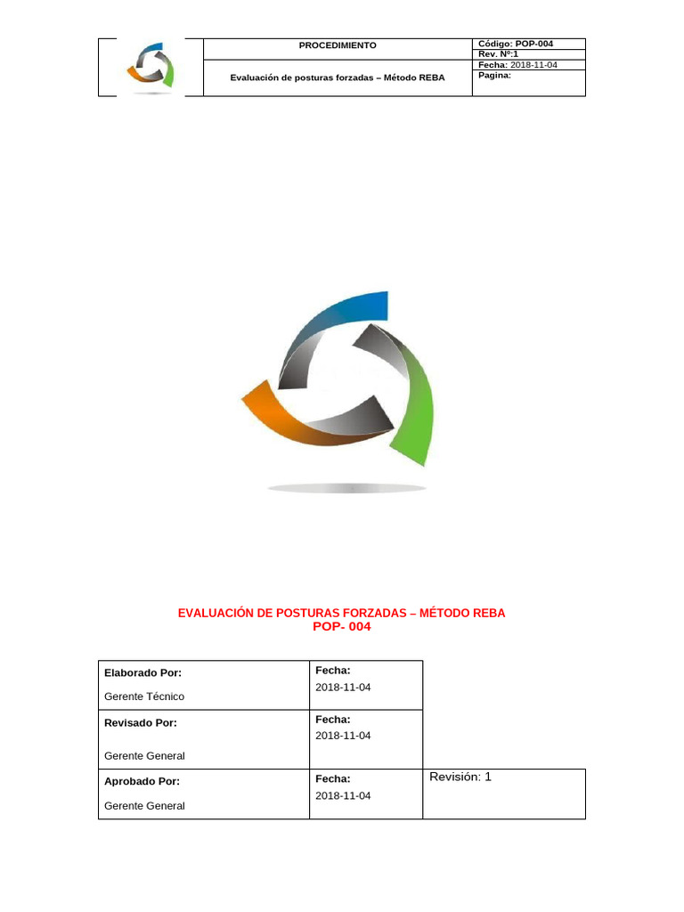 PROCEDIMIENTO Ergonomia Reba | PDF | Seguridad y salud ocupacional