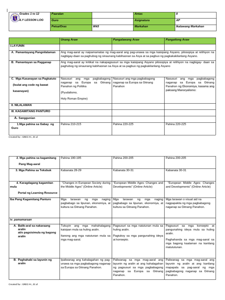 Ap8 Q2 WK5 Done | PDF