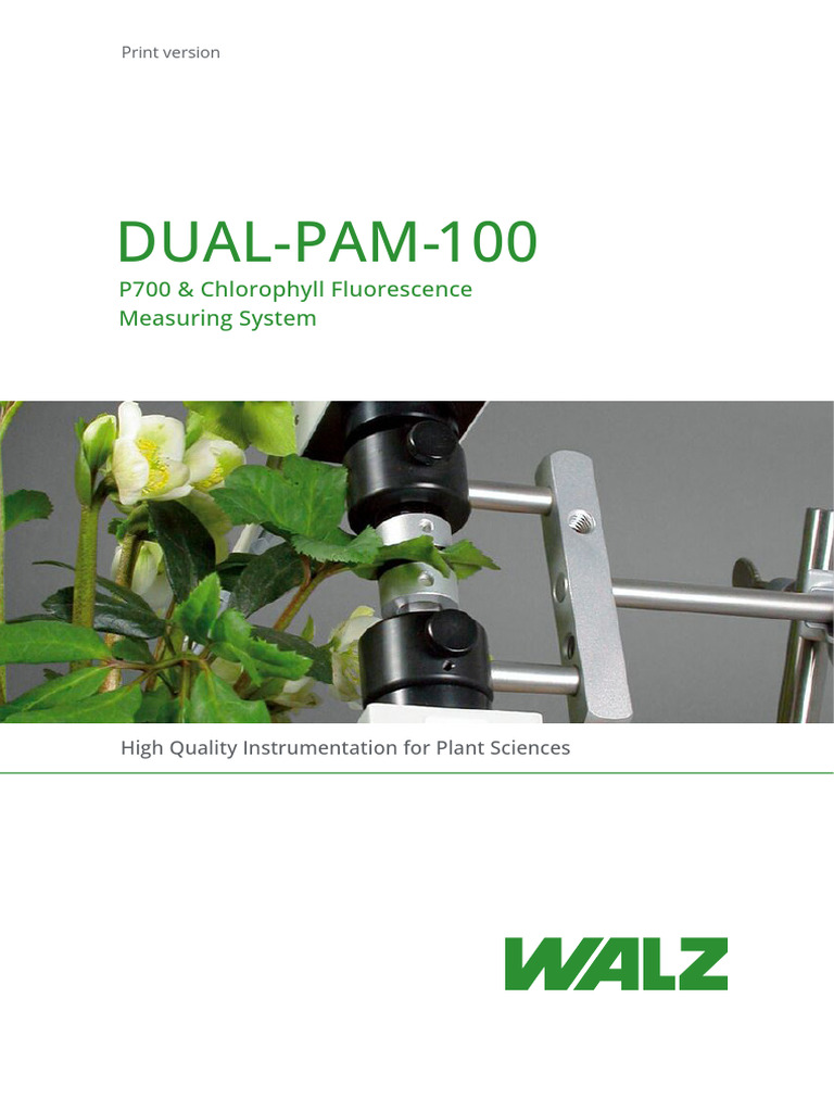 DUAL-PAM-100 Chlorophyll Fluorescence System | PDF | Fluorescence ...
