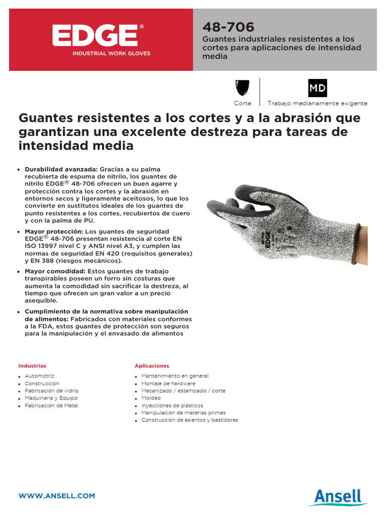 Edge-48-706 Pds MX | PDF | Guante | Dieléctrico