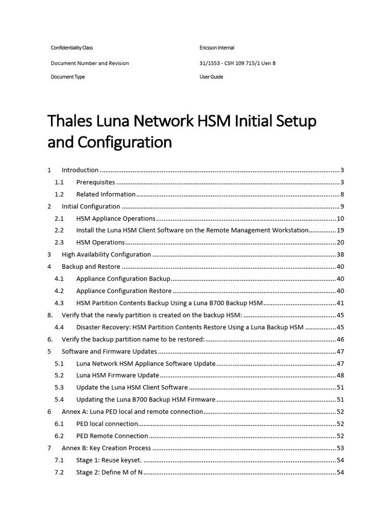 Thales Luna Network HSM Initial Setup and Configuration 2 | PDF | Computer Network | Public Key ...