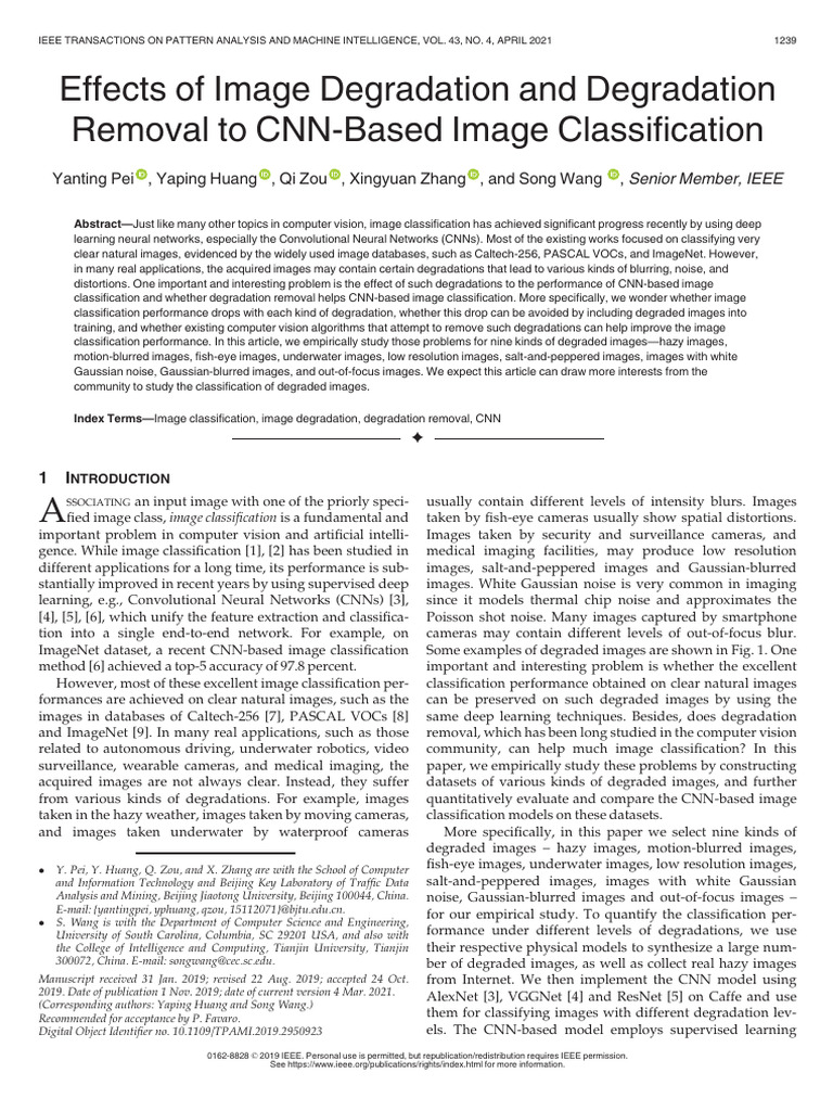 Impact of Image Degradation on CNNs | PDF | Computer Vision | Imaging
