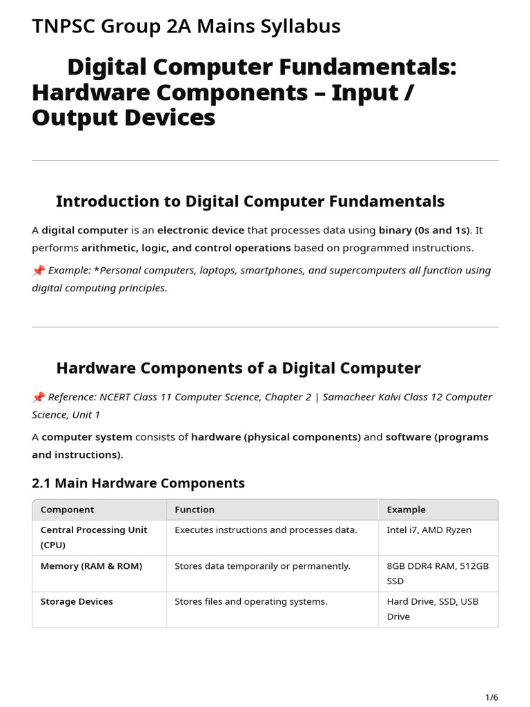 Computer Funda Input Output Devices | PDF | Computer Data Storage | Solid State Drive