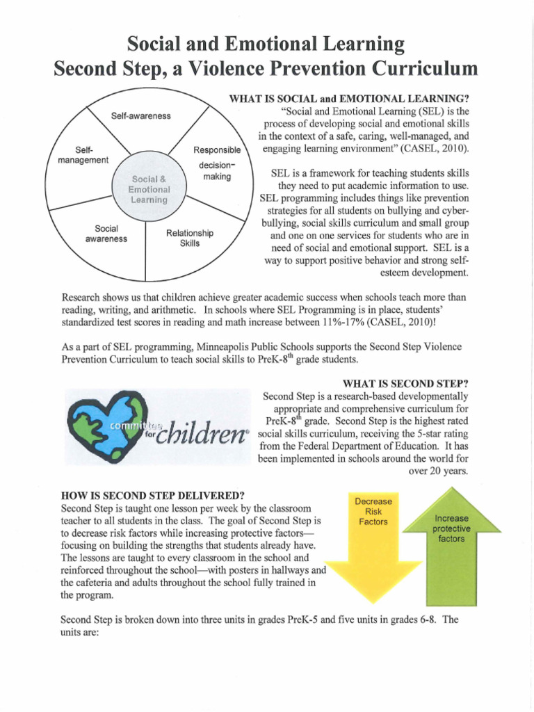 5-21-12 Minneapolis Schools Second Step Parent Overview - DONE | PDF | Learning | Psychology