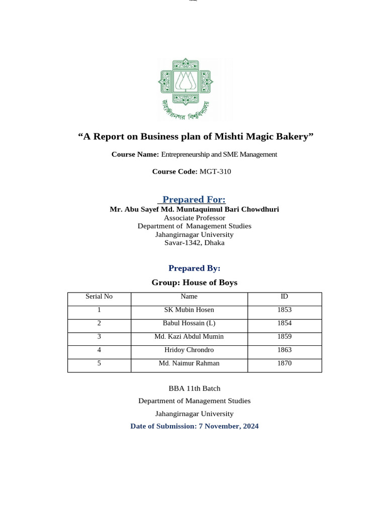 Team-02 Mishti Magic Bakery | PDF | Swot Analysis | Marketing