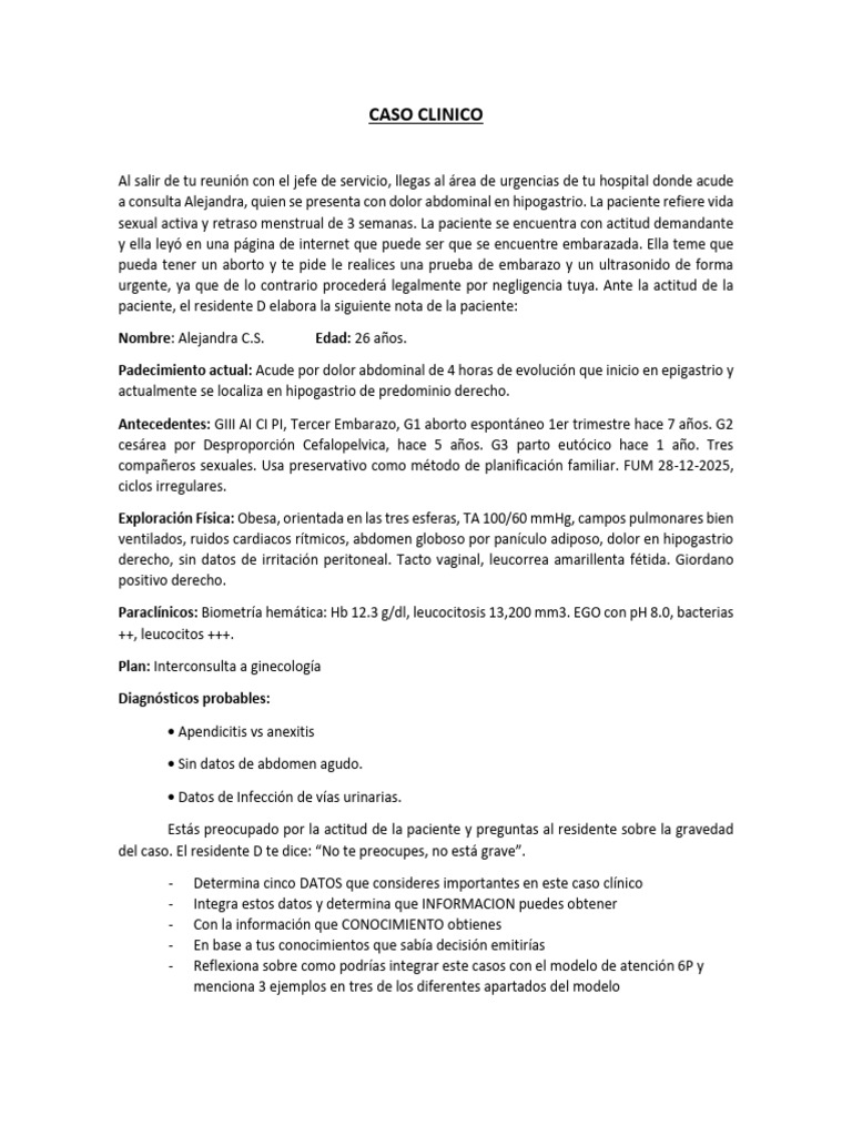 ' Caso Clinico Dics | PDF