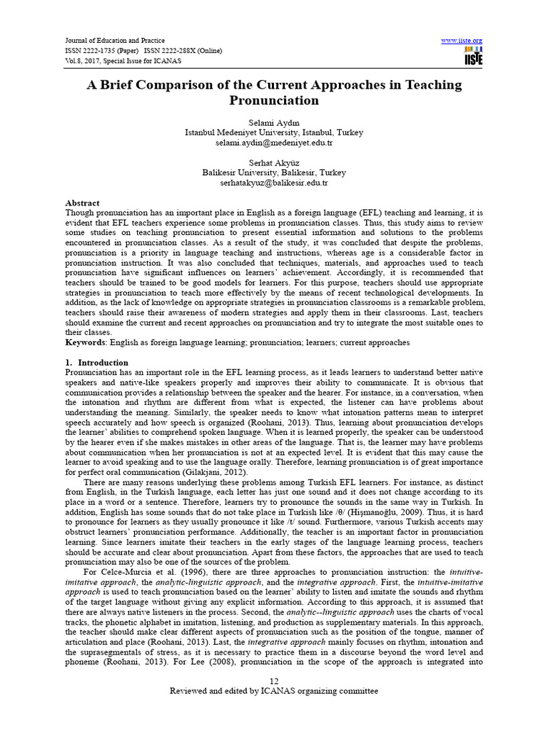 A Brief Comparison of The Current Approaches in Teaching | PDF ...