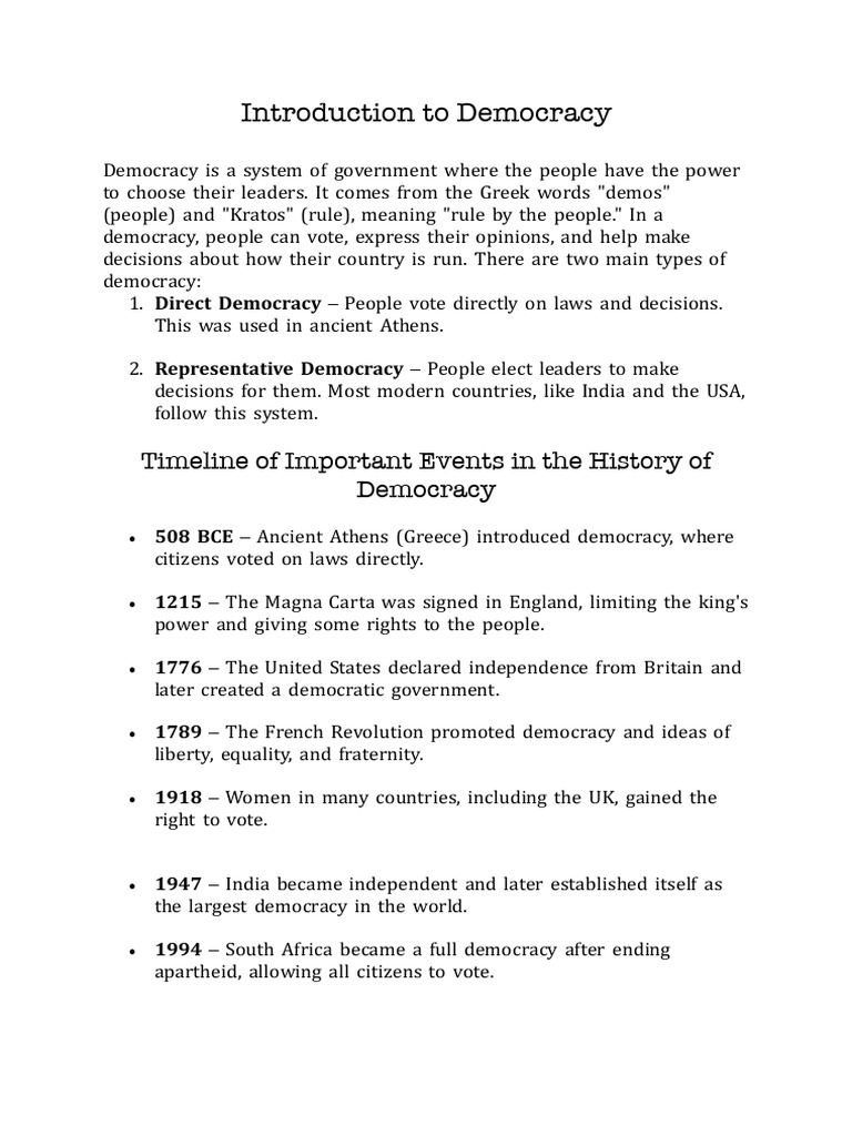 His, Democracy | PDF | Democracy | Political Ideologies