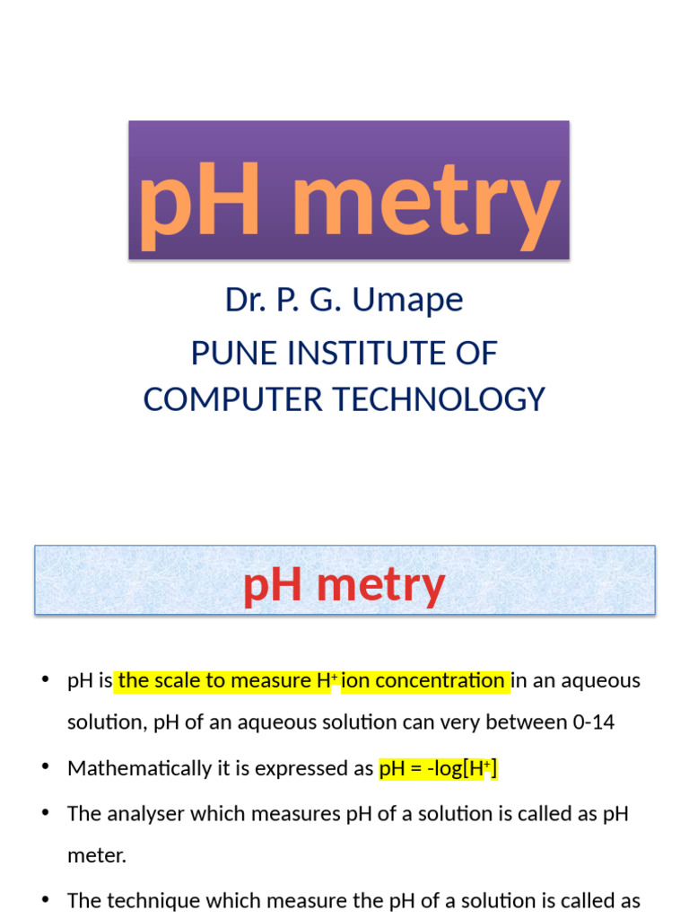 1 PH Metry and Glass Electrode | PDF | Ph | Buffer Solution
