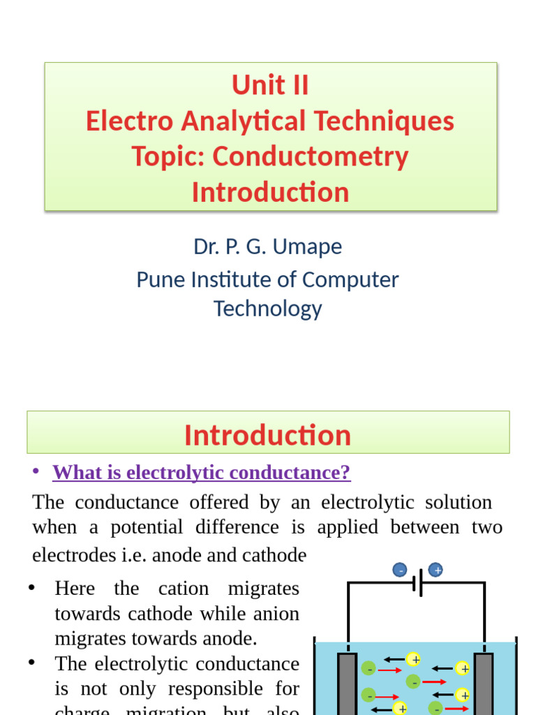 3 Conductometric Titrations Introduction | PDF | Electrical Resistivity And Conductivity | Anode