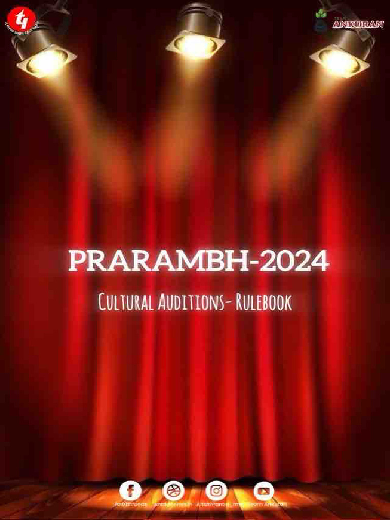 Prarambh 2024-Cultural Auditions-Rulebook | PDF | Audition | Clothing
