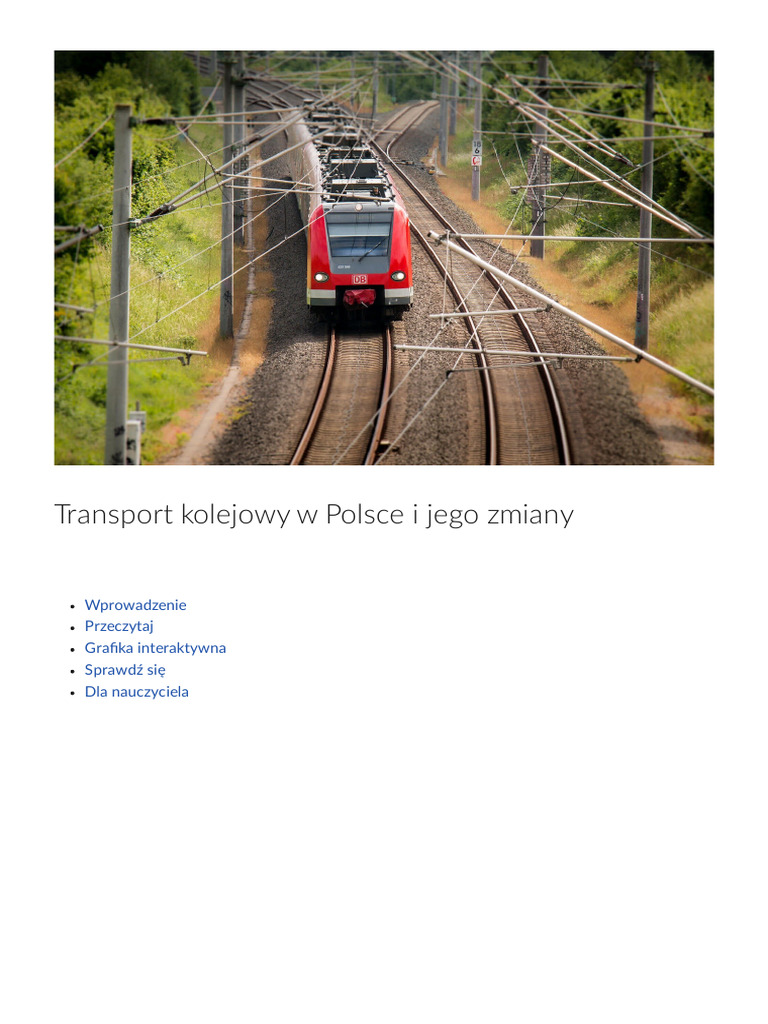 Transport Kolejowy w Polsce i Jego Zmiany | PDF
