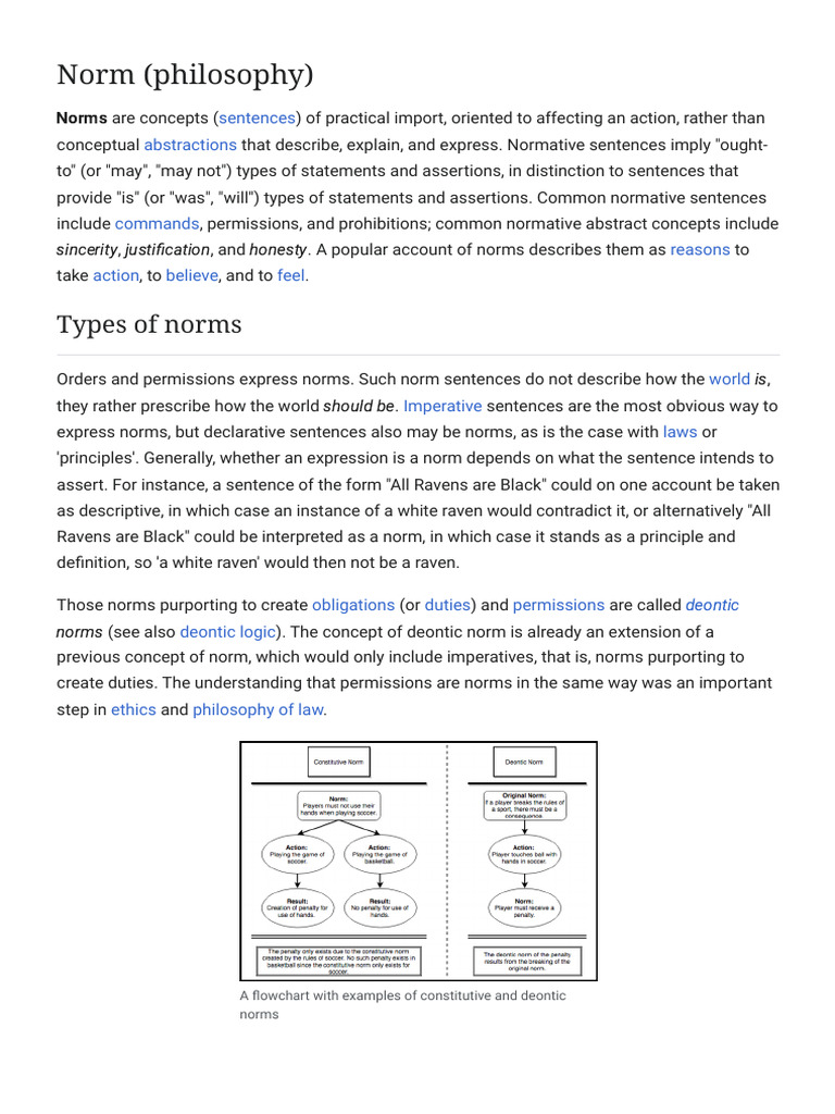Norm (Philosophy) - Wikipedia | PDF | Applied Philosophy