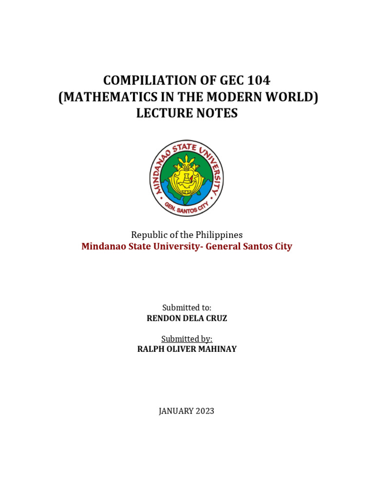 GEC 104 First Two Pages | PDF