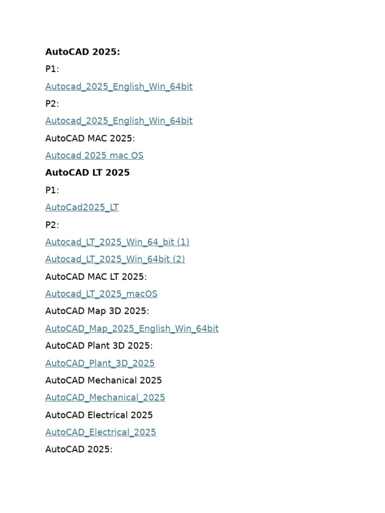 AutoCAD 2025 Download Links | PDF