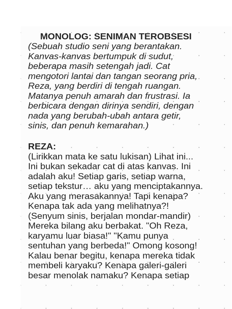 Naskah Monolog Victoria | PDF