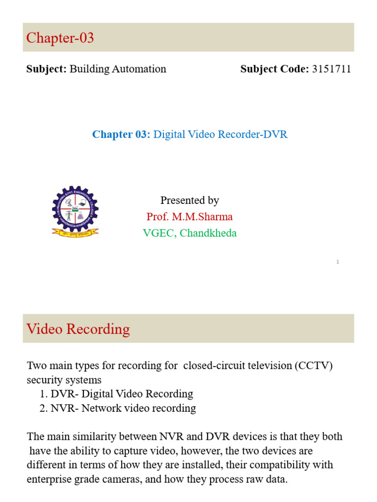 Lecture 03 DVR | PDF | Computer Network | Digital Video Recorder
