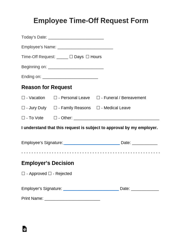 Employee Time Off Request Form | PDF