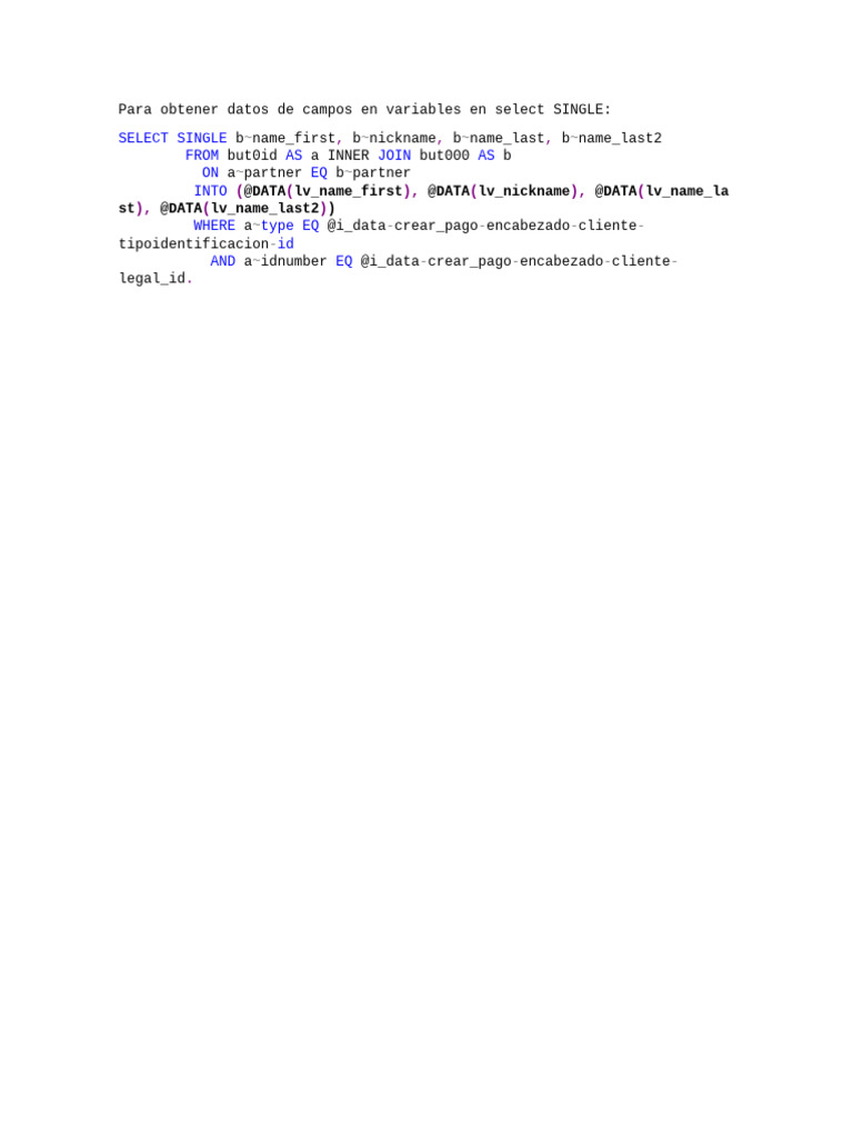 Consulta de Datos en ABAP | PDF