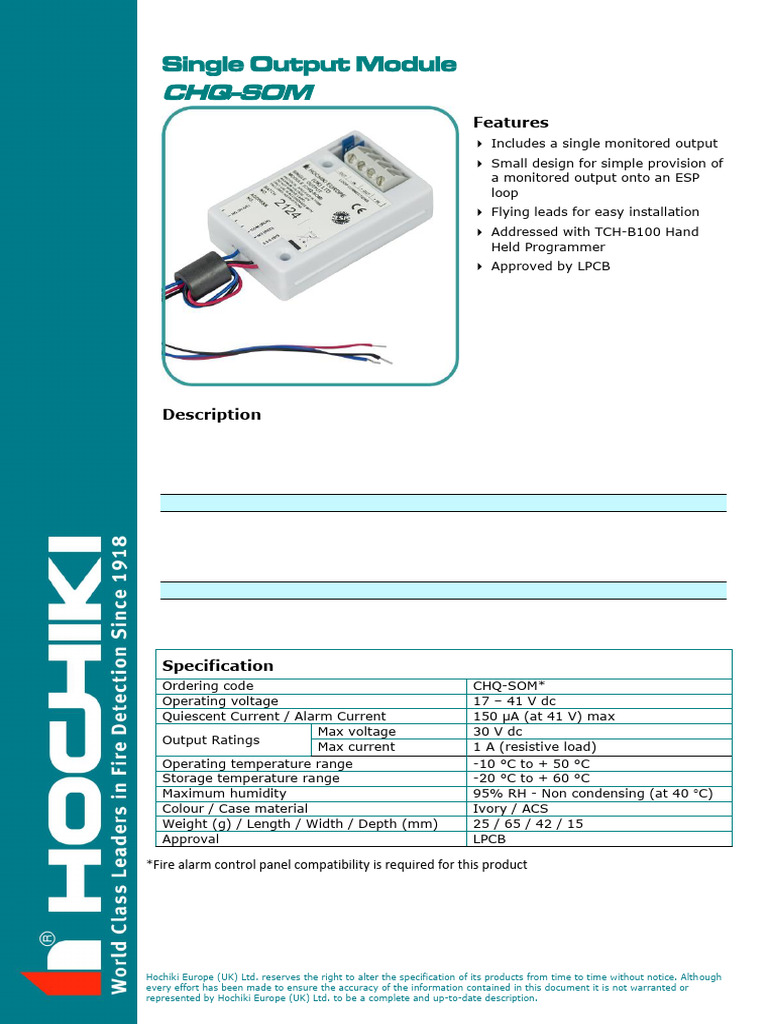 CHQ SOM Product Specification | PDF | Relay | Electrical Engineering