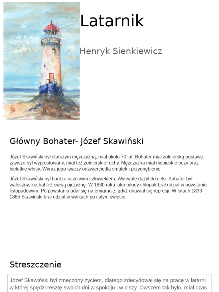 Latarnik Prezentacja | PDF