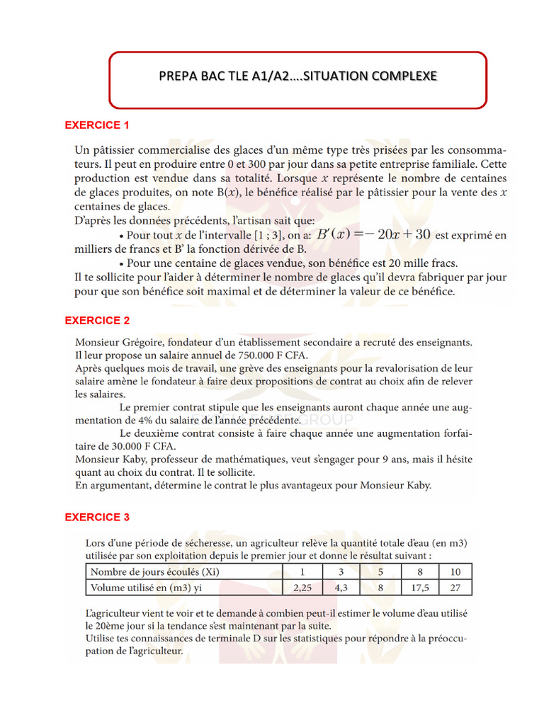 Prepa Bac Situation Complexe | PDF