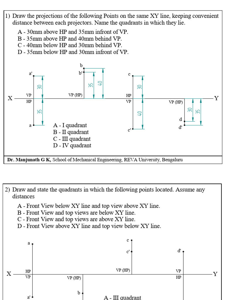 Projections and Quadrants of Points | PDF