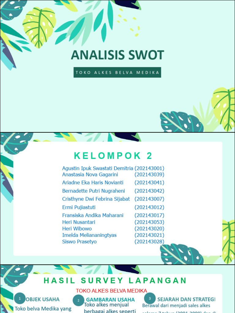 Analisis SWOT Toko Alkes Belva Medika | PDF