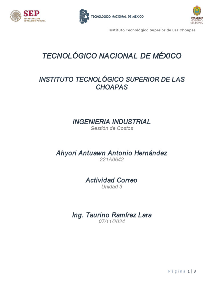 Act Correo U3 | PDF