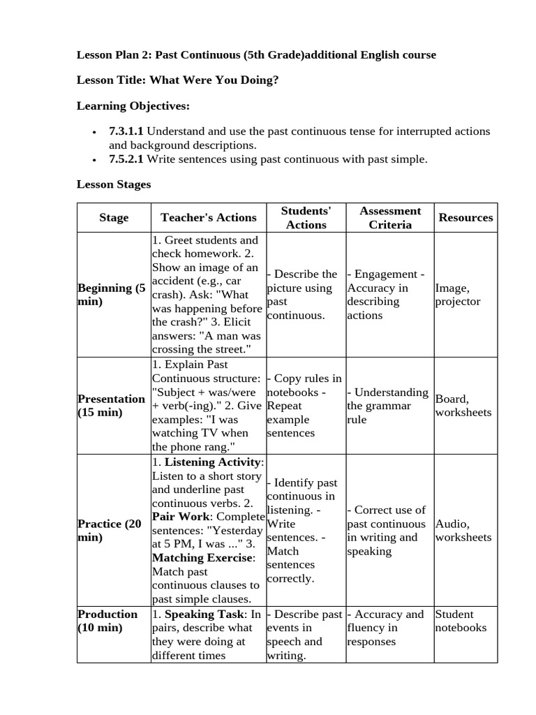 Lesson Plan 5 | PDF | Lesson Plan | Sentence (Linguistics)