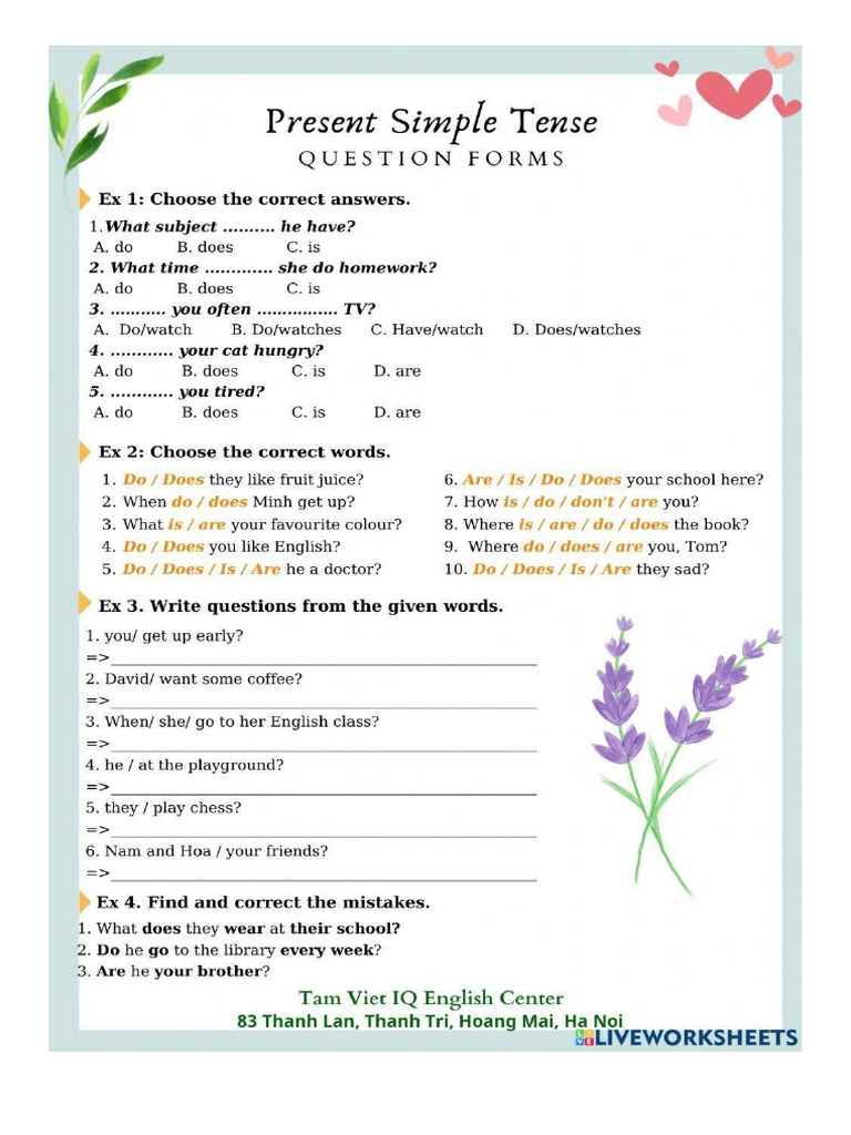 Present Simple Worksheet | PDF