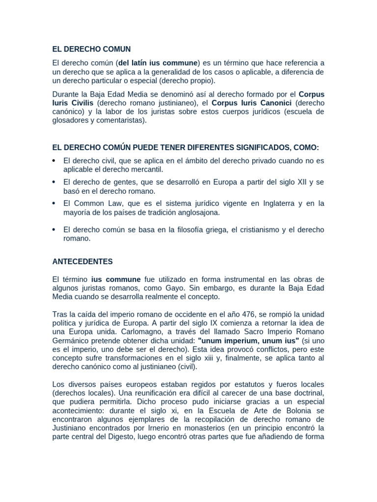 Conceptos Clave del Derecho Común | PDF | Jurisprudencia | Justicia