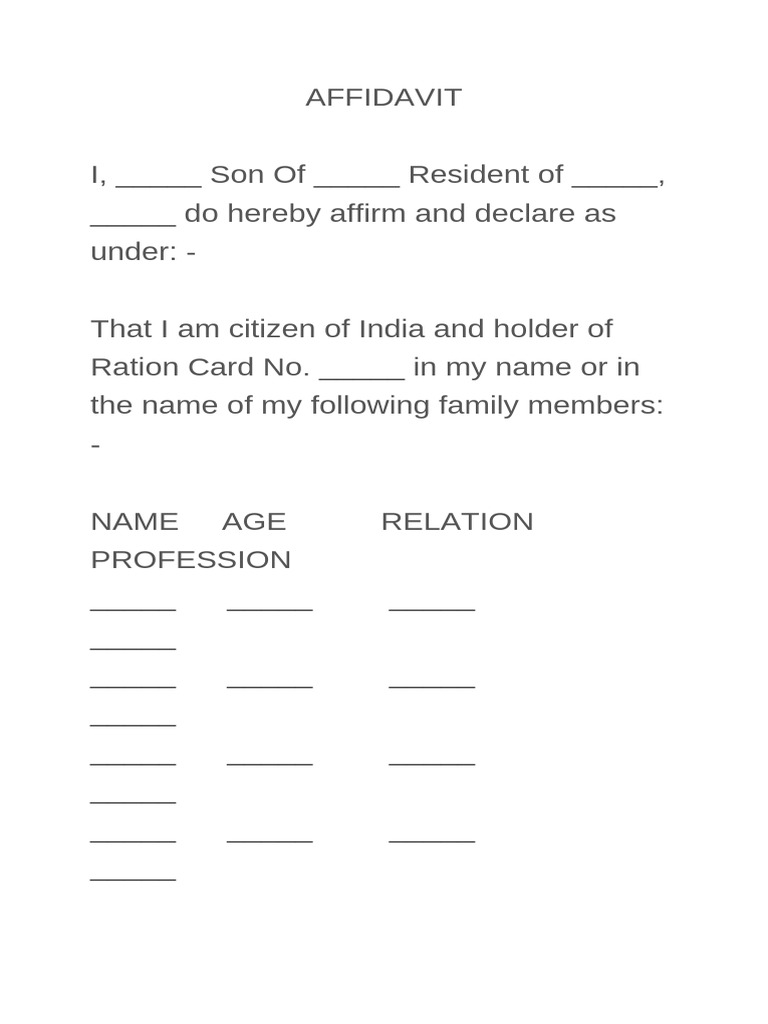 Affidavit For Income Proof | PDF