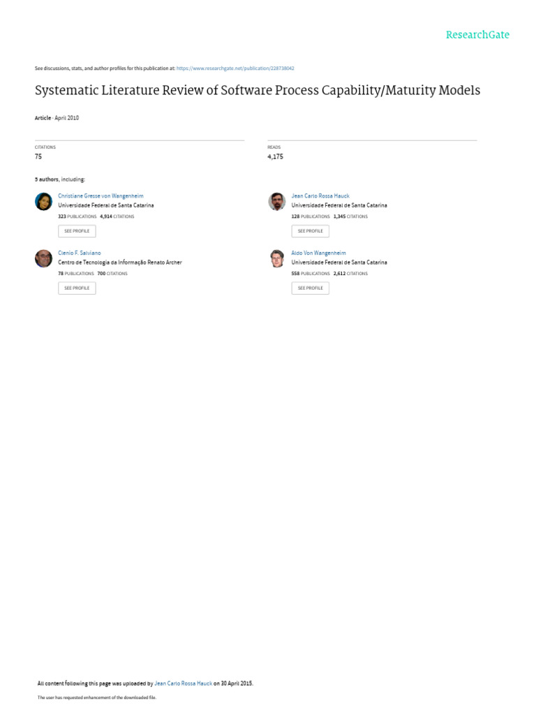 Software Process Capability Models Review | PDF | Systems Engineering | Systems Thinking