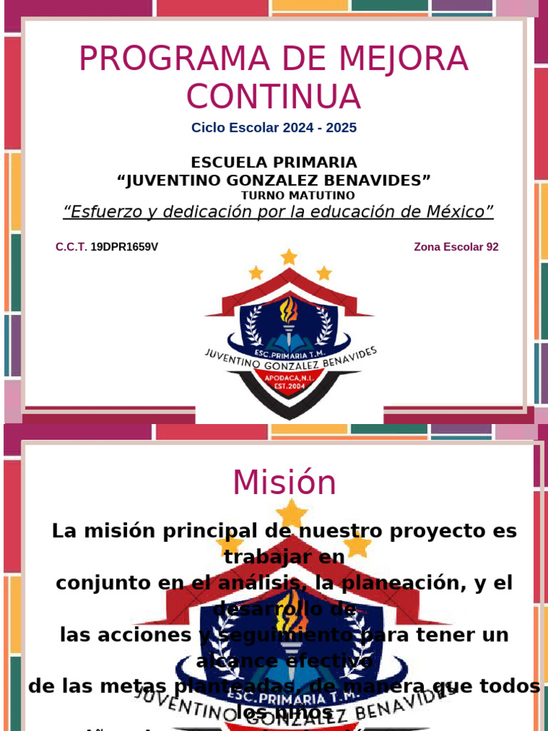 Programa de Mejora Continua JGB 2024-2025 | PDF | Evaluación | Maestros